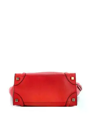 Celine Luggage Bag Grainy Leather Micro Tote - Red