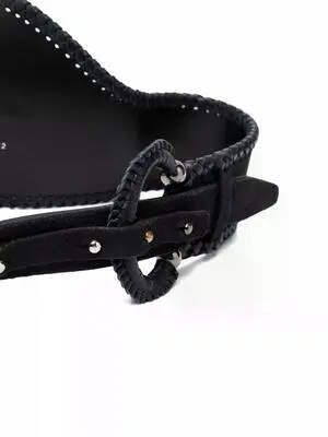 Gianfranco Ferre Curved Suede Double Buckle Belt