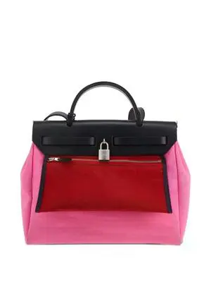 Hermès Colour-block Canvas Handbag