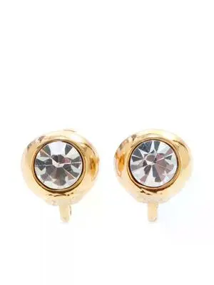 Celine Rhinestone Clip-on Earrings - Gold
