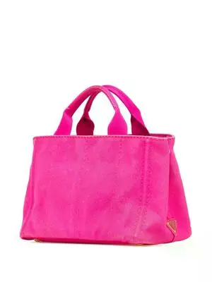 Prada Small Canapa Logo Satchel - Pink