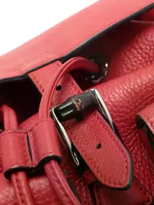 Gucci 2000-2020s Bamboo Flap Backpack - Red