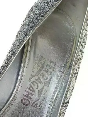 FERRAGAMO 95mm Carla Glitter Bow Pumps