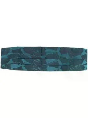 Saint Laurent Pre-owned 1990s Abstract Print Silk Smoking Belt - Blue