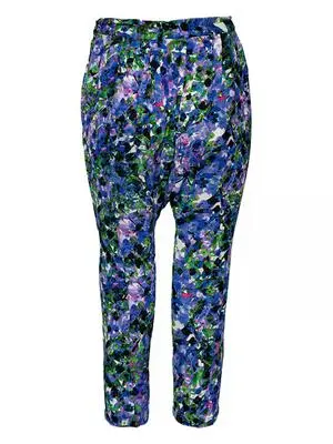 Roberto Cavalli Draped Abstract-print Trousers