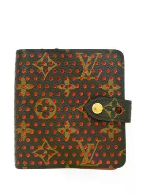LOUIS VUITTON 2006 Monogram Perfo Compact Zip Wallet - Brown