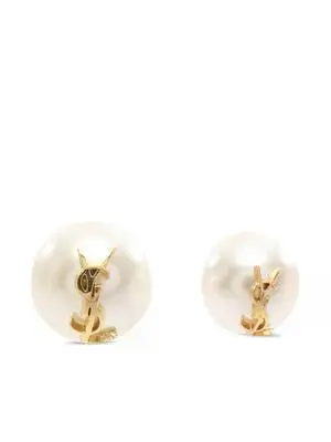 Saint Laurent 2020s Cassandre Faux-pearl Earrings - White