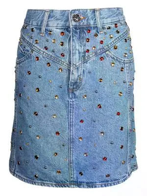 Sandro Crystal-embellished Denim Skirt