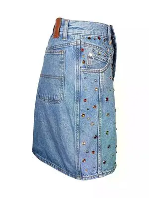 Sandro Crystal-embellished Denim Skirt