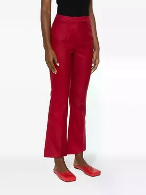 John Galliano 1990s Straight-leg Wool Trousers - Red
