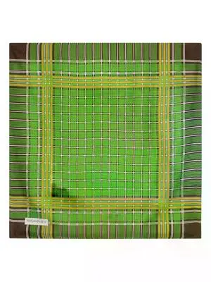 Saint Laurent 1970s Tartan-check Silk Scarf - Green
