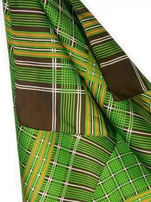 Saint Laurent 1970s Tartan-check Silk Scarf - Green