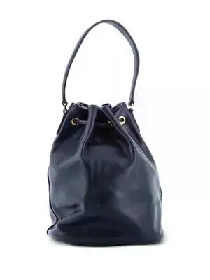 Prada Drawstring Pocket Soft Calf Small Bucket Bag