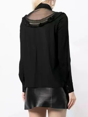 Miu Miu Sheer-paneled Long-sleeve Shirt