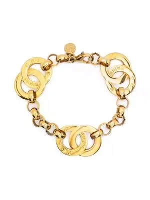 Celine 1990s Circle-charm Chain Bracelet - Gold