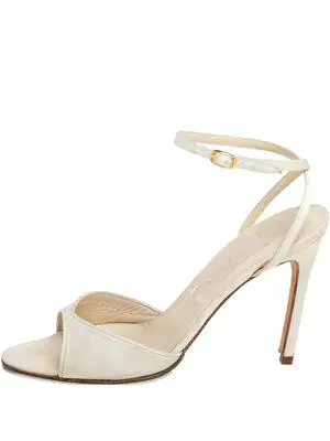 GINA 95mm Satin Sandals - White