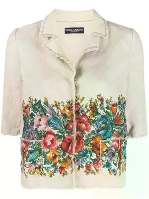 Dolce & Gabbana Floral-print Jacket - Neutrals