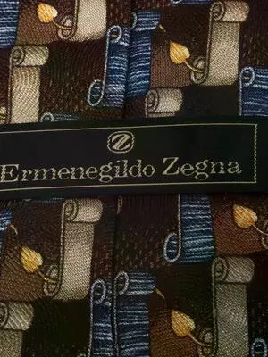 Ermenegildo Zegna Scroll-print Silk Tie