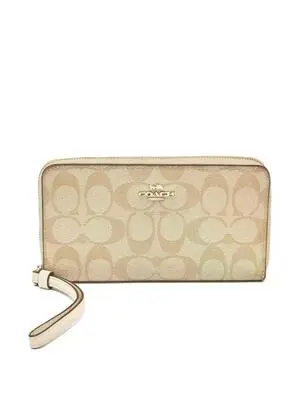 COACH® Pre-owned Monogram Zip-around Wallet - Neutrals