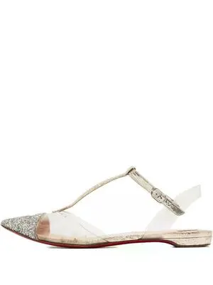 Christian Louboutin Silver Tone Flats For Women