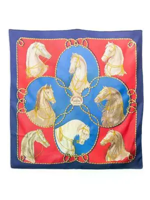 Hermès 1974 Brides Legers Scarf - Blue