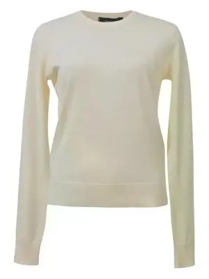 Theory Crew-neck Ribbed-trim Sweater - Neutrals