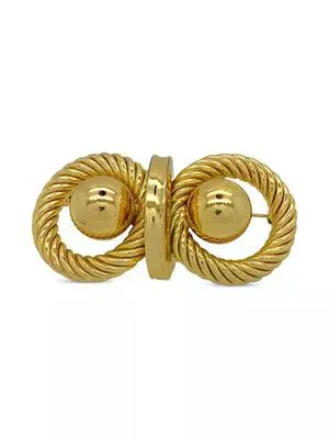 Dior 1970s Rope-design Ball Brooch - Gold