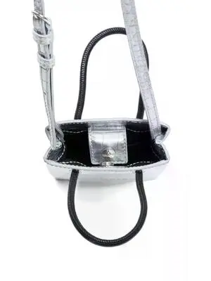 Balenciaga Crocodile-effect Mini Tote Bag - Grey