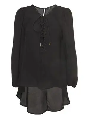 Elisabetta Franchi Lace-up High-low Blouse