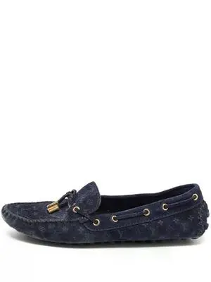 LOUIS VUITTON Monogram-debossed Suede Loafers