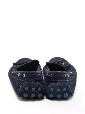 LOUIS VUITTON Monogram-debossed Suede Loafers