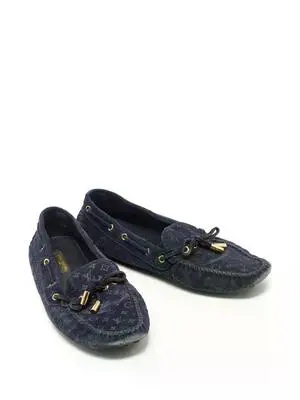 LOUIS VUITTON Monogram-debossed Suede Loafers