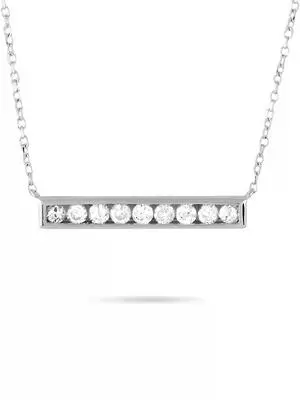 LB EXCLUSIVE 14k Gold Diamond Bar Necklace - White