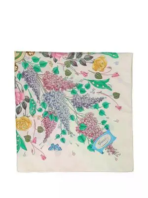 Gucci Floral-pattern Silk Scarf