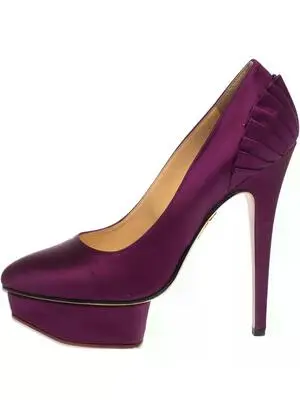 CHARLOTTE OLYMPIA 150mm Satin Platform Pumps - Purple