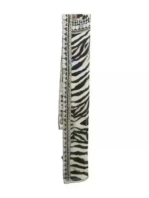Roberto Cavalli Zebra-print Silk Scarf - Black