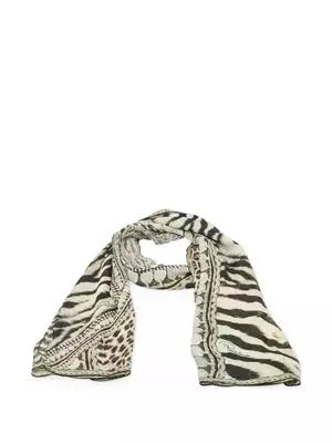 Roberto Cavalli Zebra-print Silk Scarf