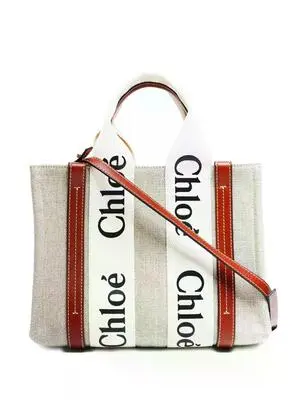 Chloé Small Woody Logo Strap Tote Bag - Neutrals