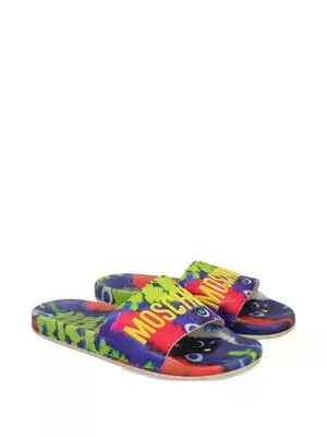 Moschino Logo-strap Tie-dye Slides