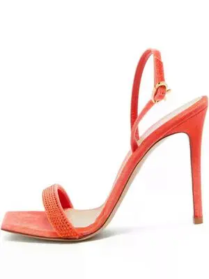 GIANVITO ROSSI 105mm Rhinestone-embellished Sandals - Orange