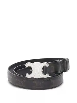 Celine Triomphe Leather Belt - Black