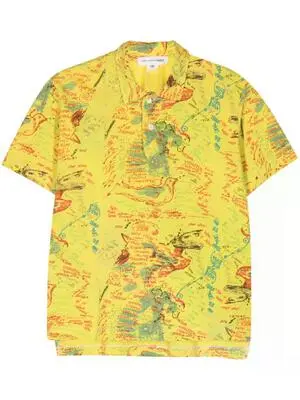 Comme Des Garçons 2000s Scribble-print Polo Shirt