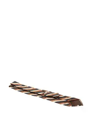 Brioni Striped Silk Tie - Brown
