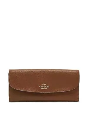 COACH Pre-owned Saffiano Leather Flap Wallet - Brown