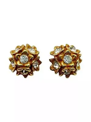 JENNIFER GIBSON JEWELLERY 1980s Alexis Lahellec Floral-cluster Clip-on Earrings - Gold