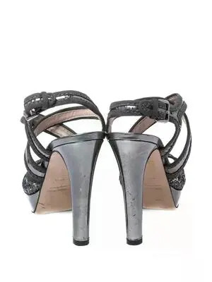 Miu Miu 120mm Glitter Platform Sandals