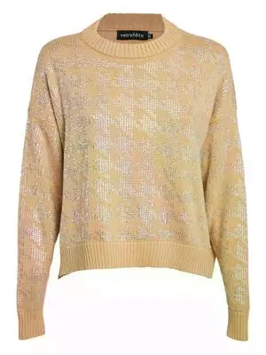 Retrofete Crystal-embellished Houndstooth Cotton-cashmere Sweater