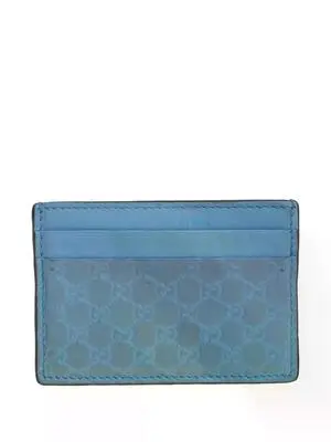 Gucci Microguccissima Leather Card Holder - Blue
