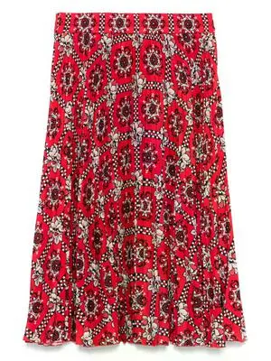 Valentino Garavani 2000s Floral-print Pleated Skirt