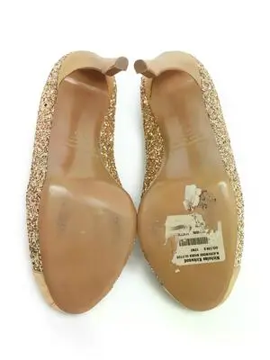 NICHOLAS KIRKWOOD Glitter-embellished Leather Pumps - Gold